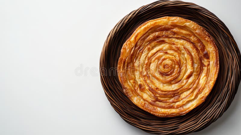 Delicious Lachha Paratha in Basket on White Background Stock Image ...
