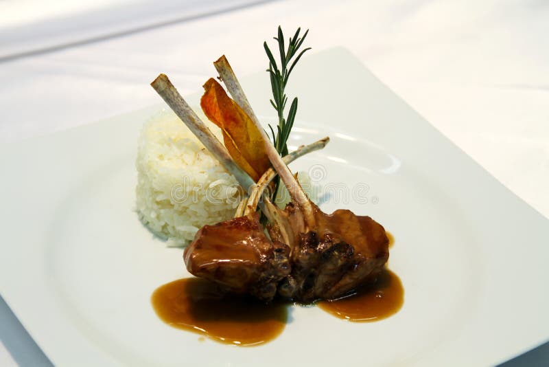 Delicious lamp chops stock photo. Image of beef, plate - 54644364