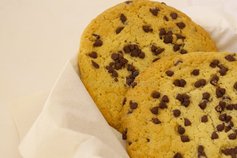 Delicious Large Chocolate Chip Cookies Stock Photo - Image of cookies ...