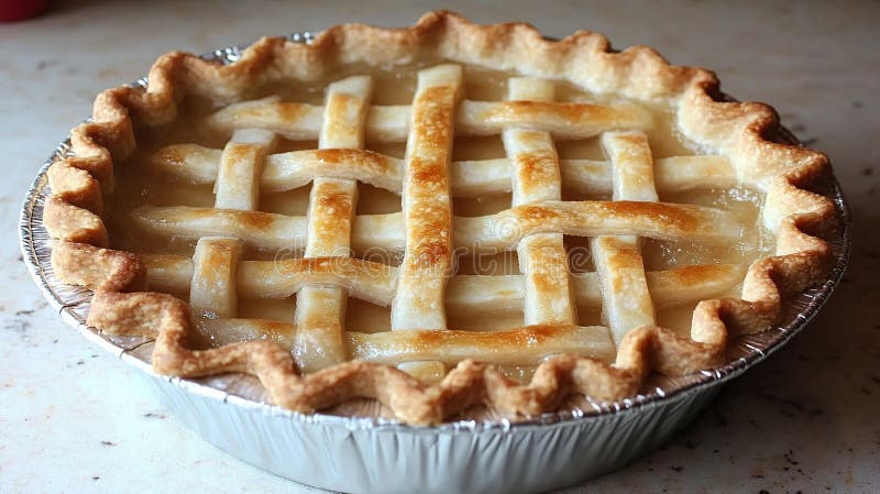 Delicious Lattice Top Apple Pie Kitchen Counter Baking Stock Photos ...