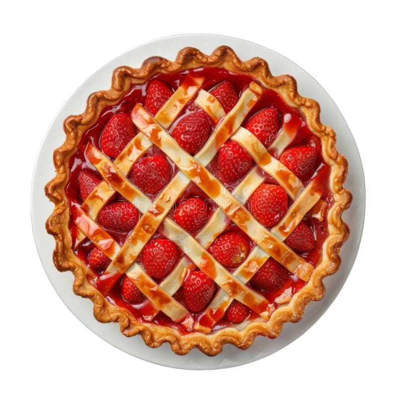 A Delicious Lattice-Top Strawberry Pie Stock Image - Illustration of ...