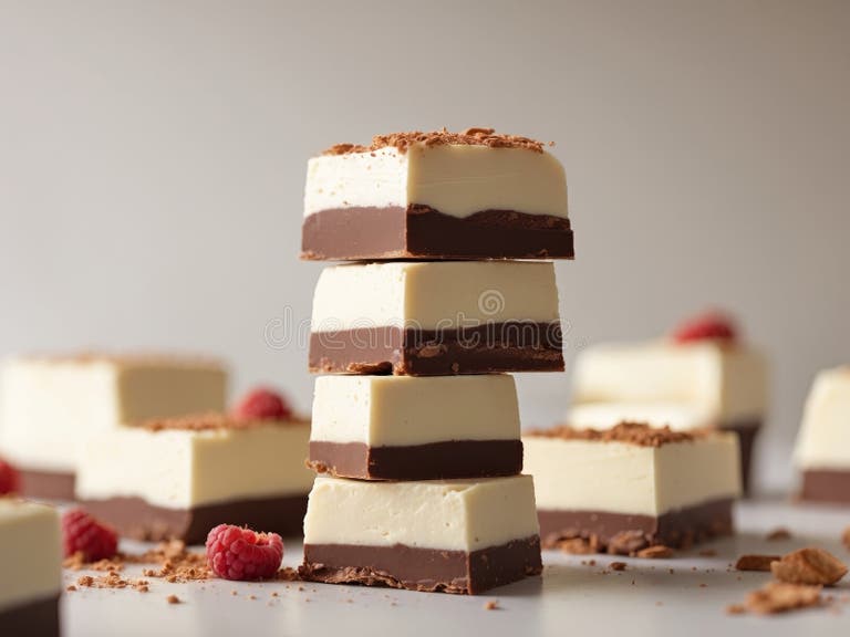 Delicious Layered Chocolate and Vanilla Dessert Squares with Raspberry ...