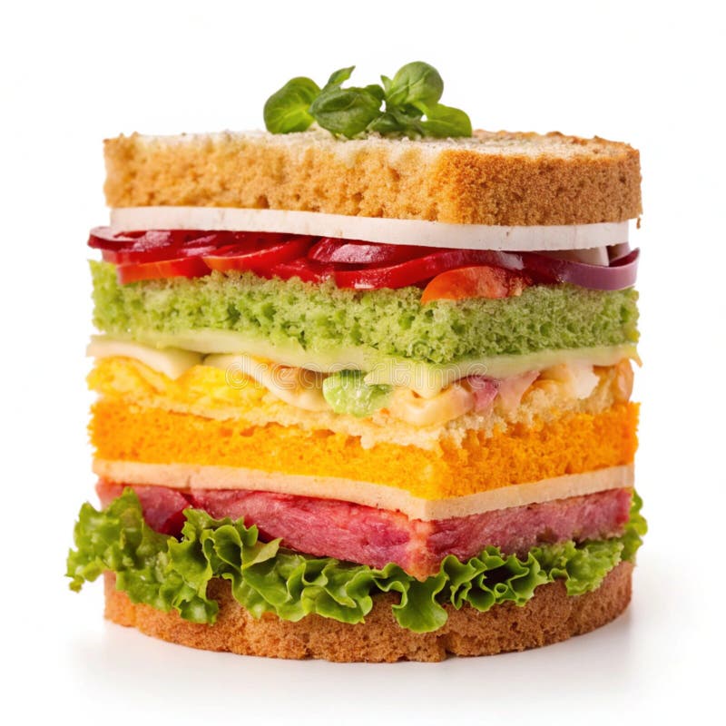 Delicious layered sandwich stock illustration. Illustration of culinary ...