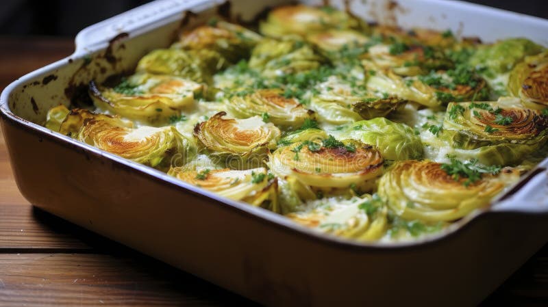 Delicious Layered Vegetable Gratin with Golden Crust on a White Plate ...