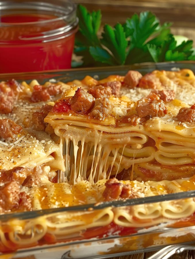 Delicious Layers of Pasta and Meat, with Cheese and Different Toppings ...