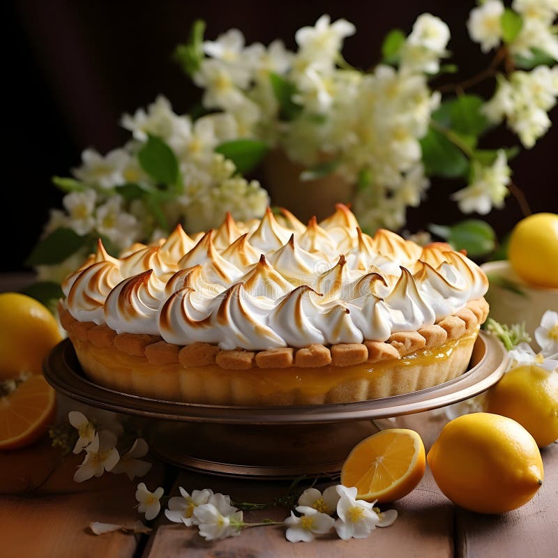Delicious Lemon Meringue Pie. Ai Generated Stock Illustration ...