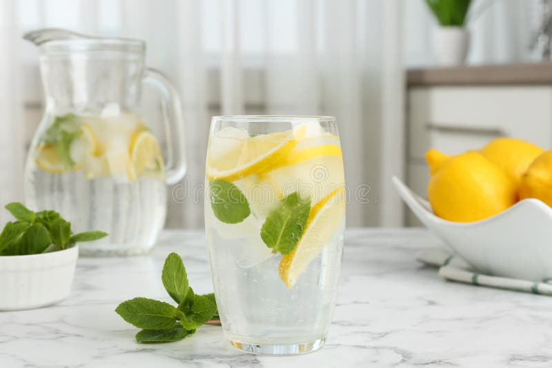 Lemonade on Marble Background Stock Photo Stock Photo - Image of ...