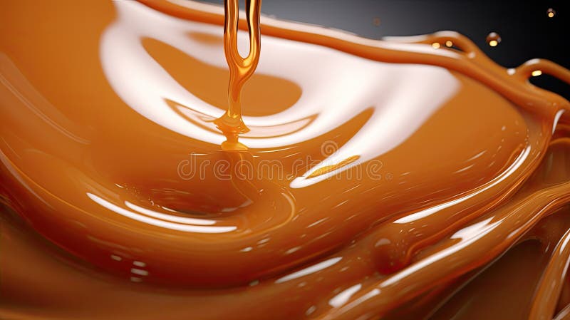 Delicious Liquid Sweet Melted Caramel Stock Photo - Image of edible ...