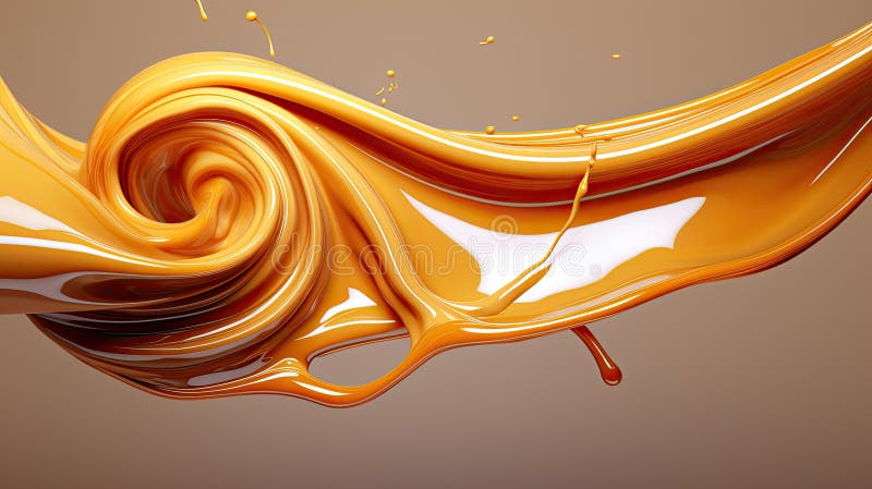 Delicious Liquid Sweet Melted Caramel Stock Photo - Image of golden ...
