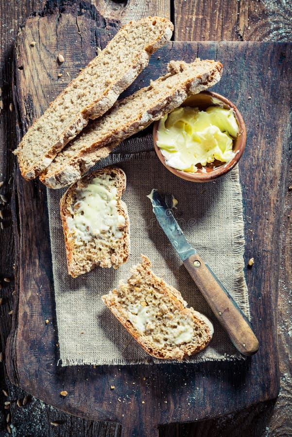 Delicious Loaf of Bread with Whole Grains for Breakfast Stock Photo ...