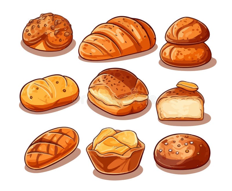 Delicious Loaves of Bread in a German Baker Shop. Different Types of ...