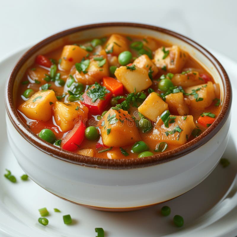 Delicious Locro Soup Cake in a Plate Stock Illustration - Illustration ...