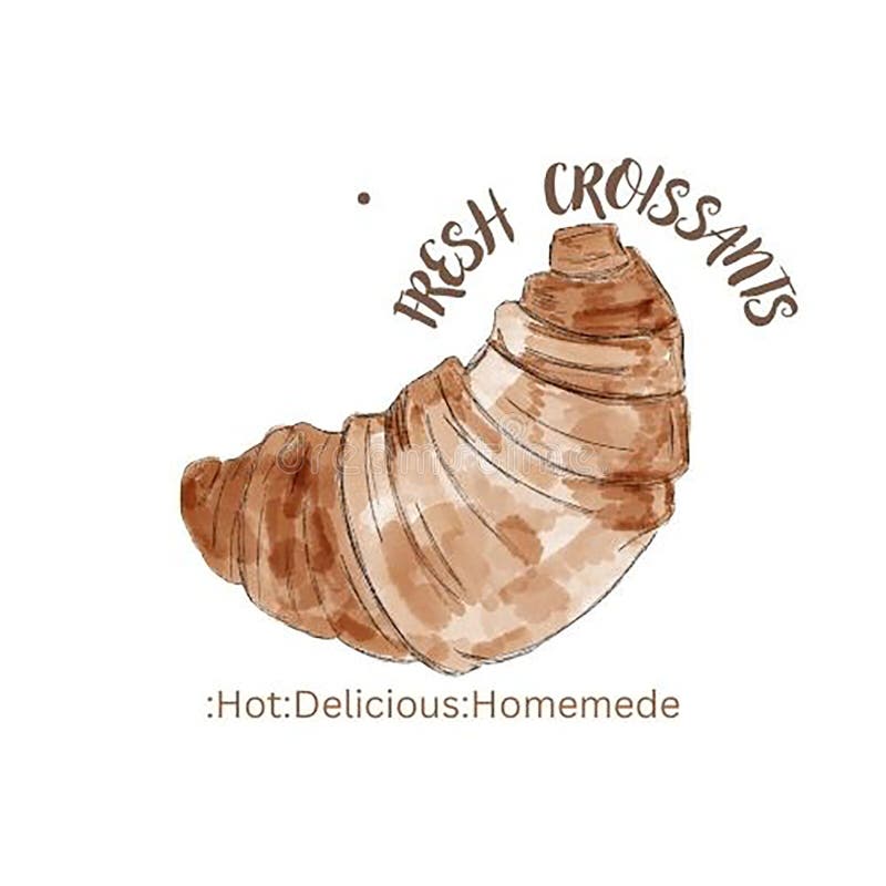 Delicious Logo Image. Fresh Croissant.Illustration, Logo. Stock ...