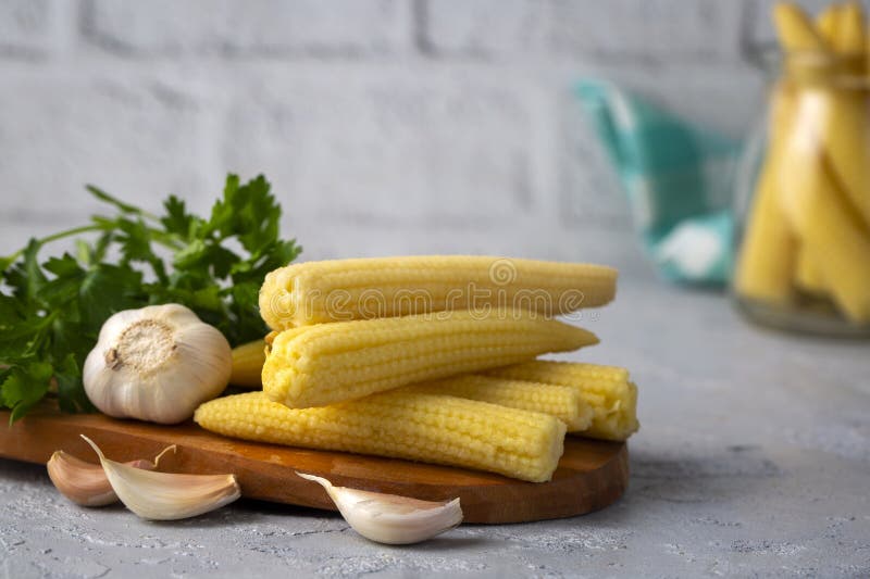 Delicious Looking Baby Corn Pickle Stock Image - Image of marinated ...