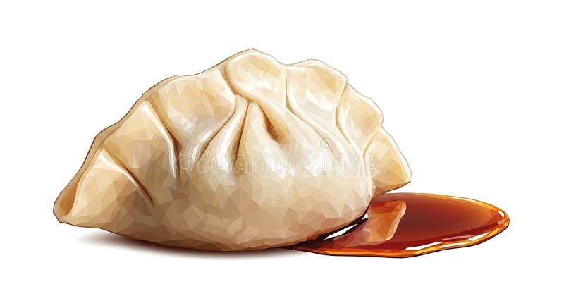 AI-Generated Dumpling with Soy Sauce Stock Illustration - Illustration ...