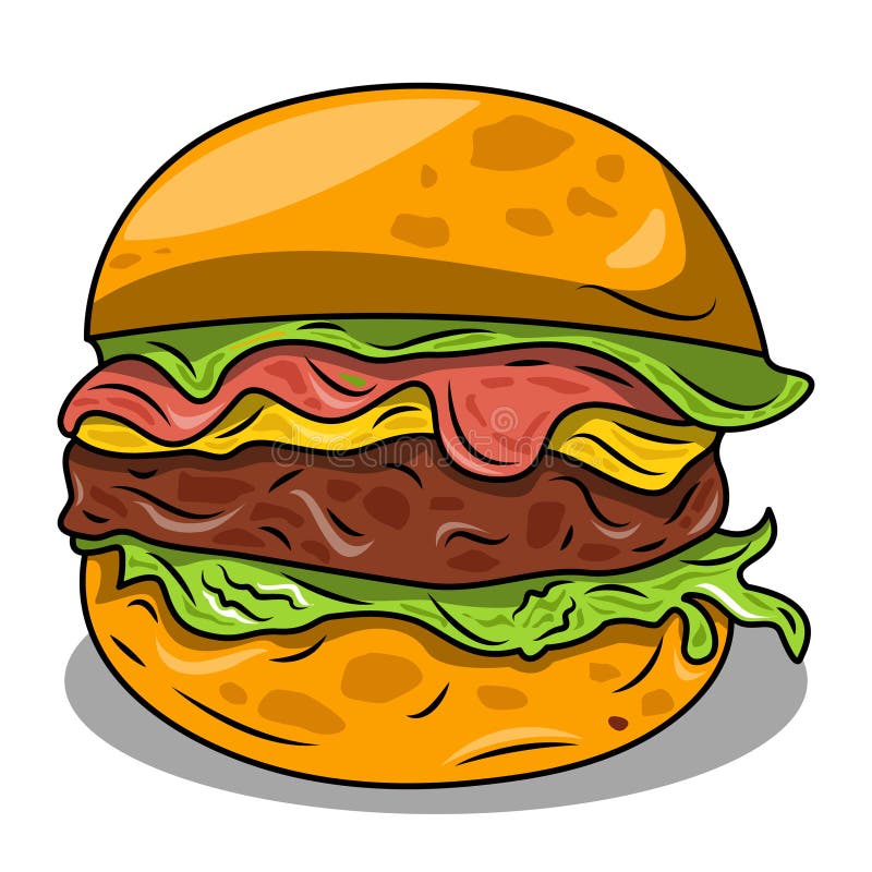 Delicious Looking Melted Cheeseburger Vector Stock Vector ...