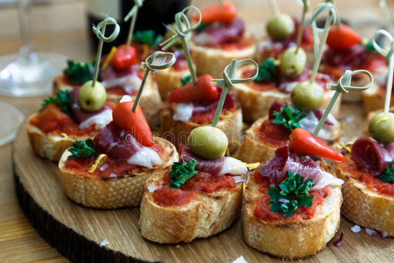 Delicious Looking Side Dishes, Appetizer Food or Tapas Stock Photo ...