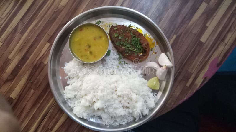 Delicious Lunch Thali stock image. Image of fish, surmai - 132411803