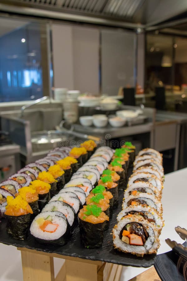 Delicious Maki Sushi Roll in Restaurant Stock Photo - Image of dinner ...