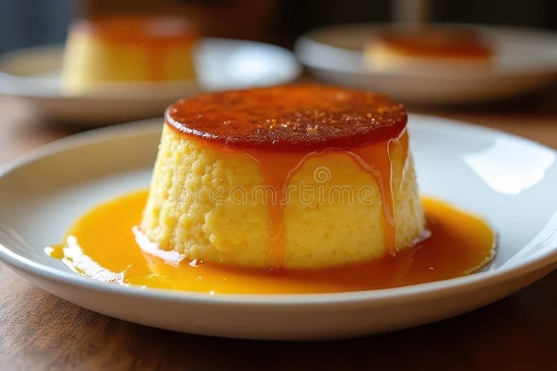 Malva Pudding and Caramel Sauce Stock Illustration - Illustration of ...