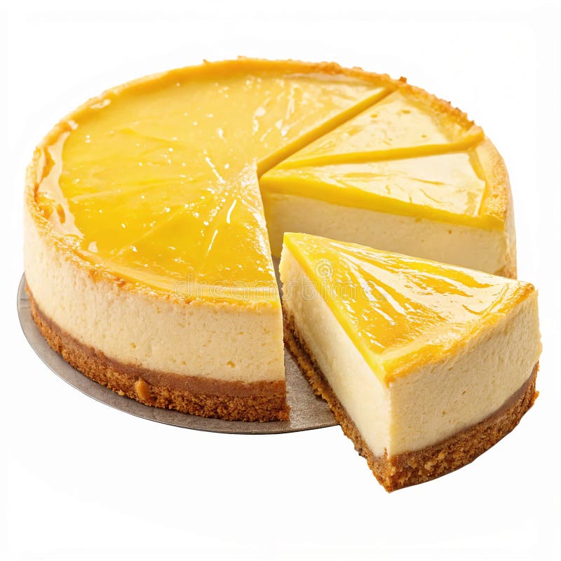Delicious Mango Cheesecake with Fresh Mango Topping and Slices on a ...