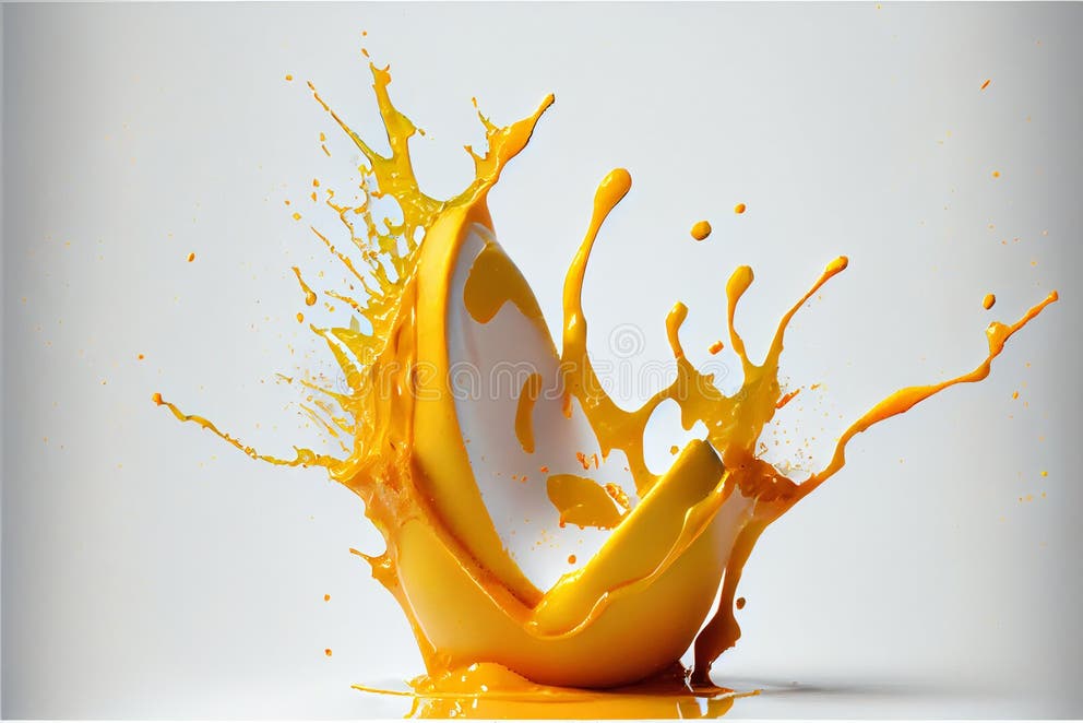 Delicious Mango Dripping in Mango Juice and Splashed on White ...