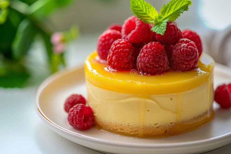 Delicious Mango Raspberry Mousse Cake. Generative AI Stock Image ...