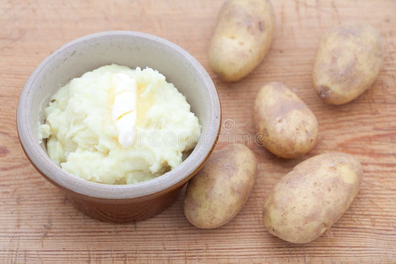 Delicious mashed potato stock image. Image of wooden - 13605127
