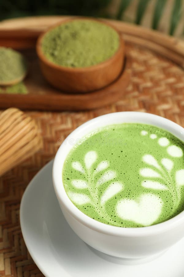 Delicious Matcha Latte in Cup on Table Stock Photo - Image of gourmet ...