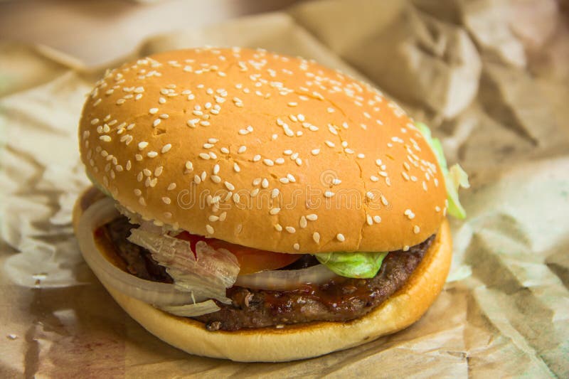 Delicious Meat hamberger stock image. Image of dinner - 128087079