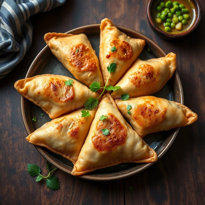 Delicious Meat Samosas and Red Sauce Stock Image - Image of delicious ...