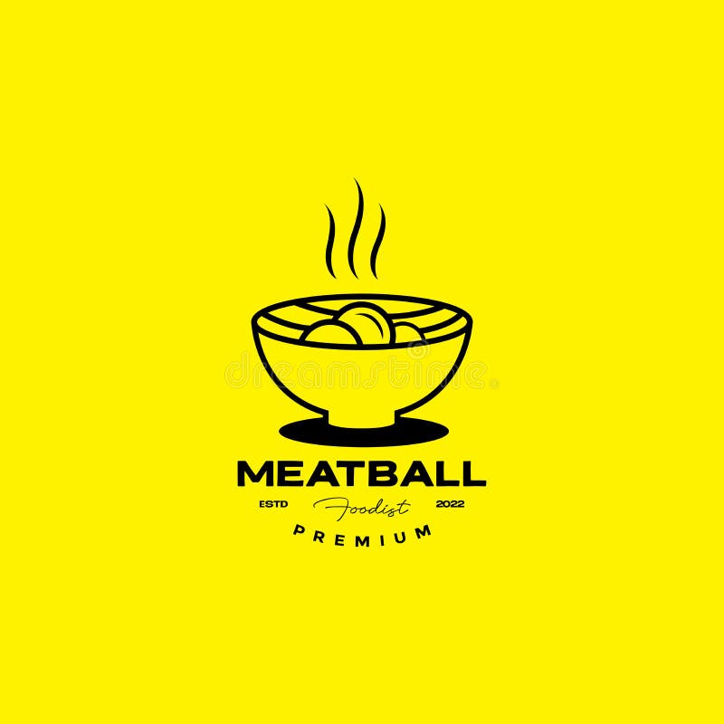 Delicious Meatball with Bowl Logo Design Stock Vector - Illustration of ...