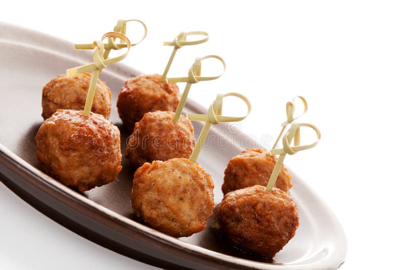 Meatball canape stock photo. Image of food, tapas, slice - 21968302