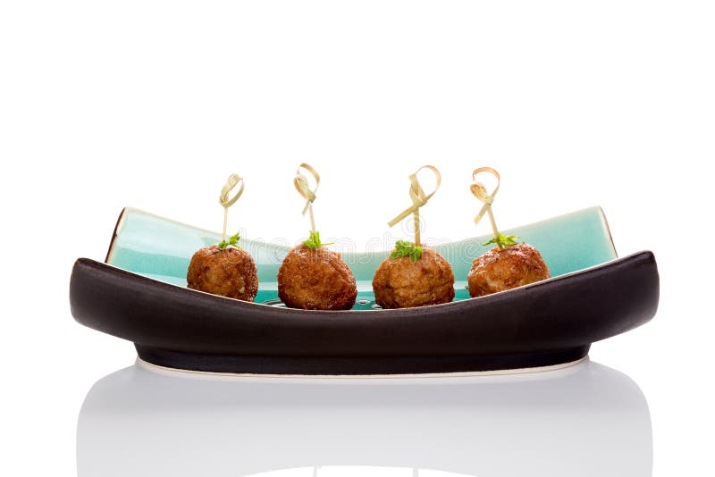 Meatball canape stock photo. Image of food, tapas, slice - 21968302