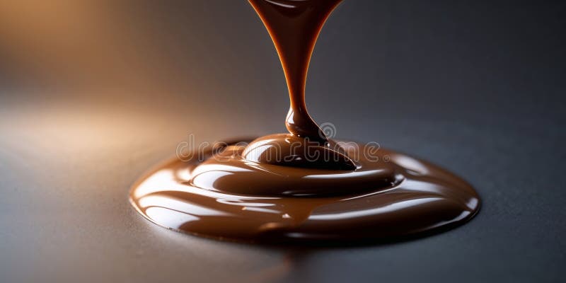 Delicious Melted Chocolate Dripping Down Dark Background Sweet ...