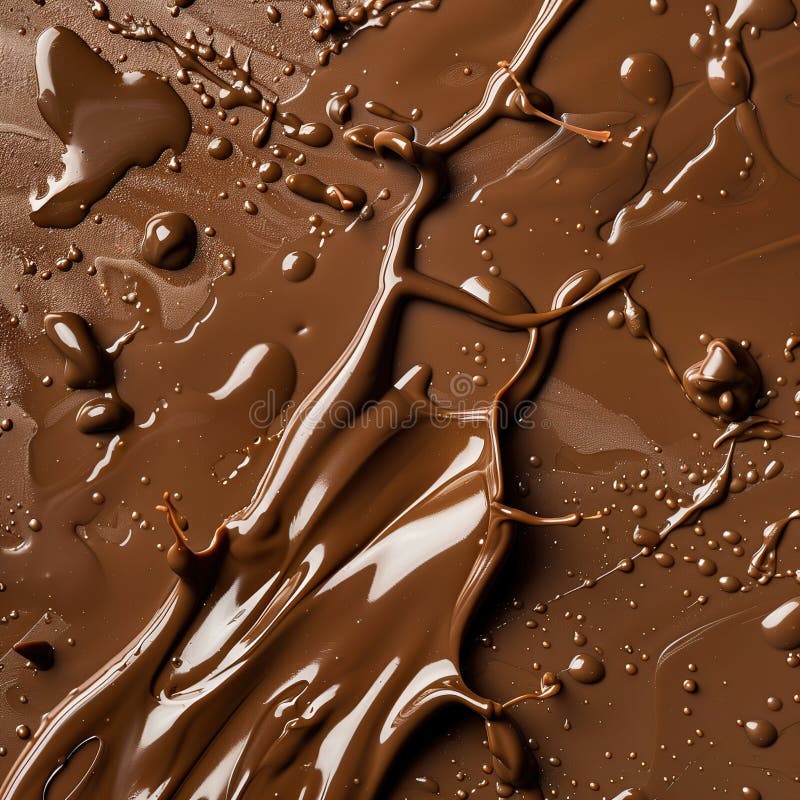 Delicious Melted Chocolate Splashes on Choclate Background. Generative ...