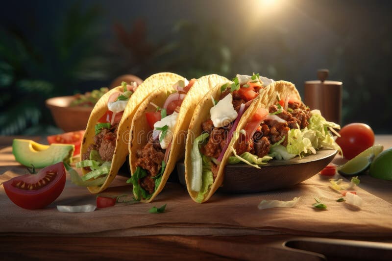 Delicious Mexican Tacos. AI Generated Stock Illustration - Illustration ...