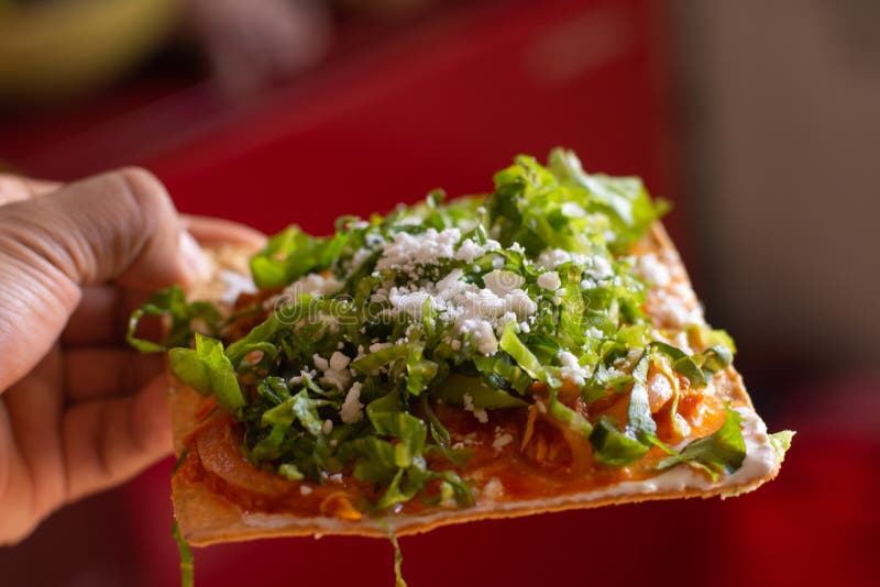 Mexican tostada ahogada stock image. Image of cheese, cuisine - 8224897