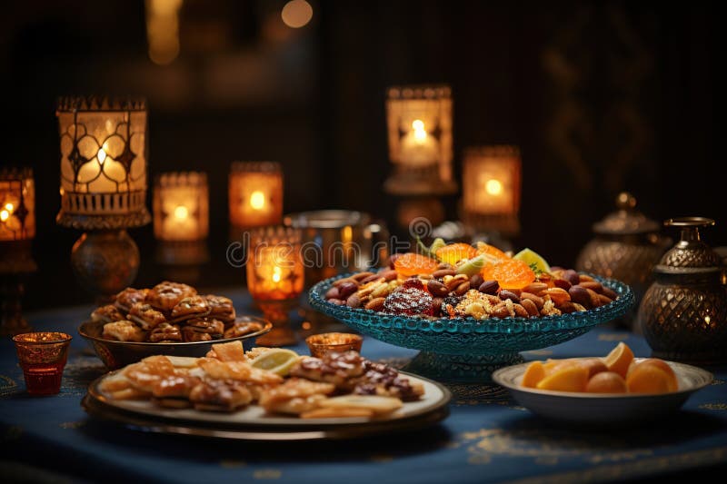 Delicious Middle Eastern Feast with Candles and Nuts Stock Illustration ... Delicious Middle Eastern Feast with Candles and Nuts Stock Illustration ...