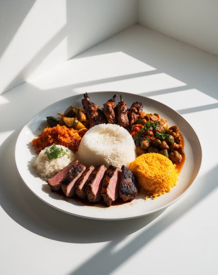Delicious Middle Eastern Feast with Grilled Meat and Traditional Dishes ...