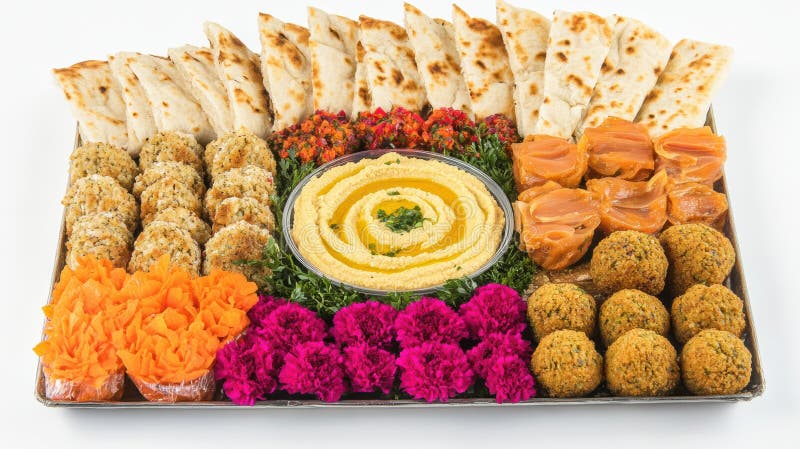Delicious Middle Eastern Platter Stock Illustration - Illustration of ...