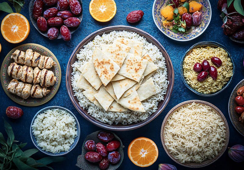 Delicious Middle Eastern Rice Platter with Grilled High Quality Image ...