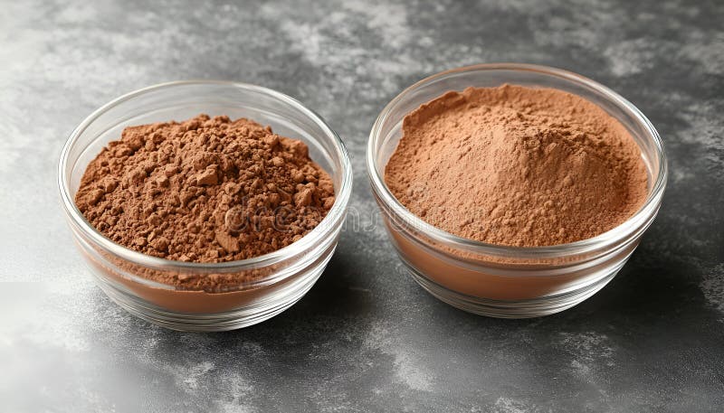 Delicious Milk Chocolate and Cocoa Powder on Grey Table, Closeup Stock ...