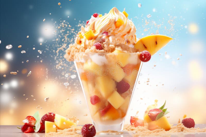 Delicious Milkshake. Pineapple and Raspberry Stock Image - Image of ...