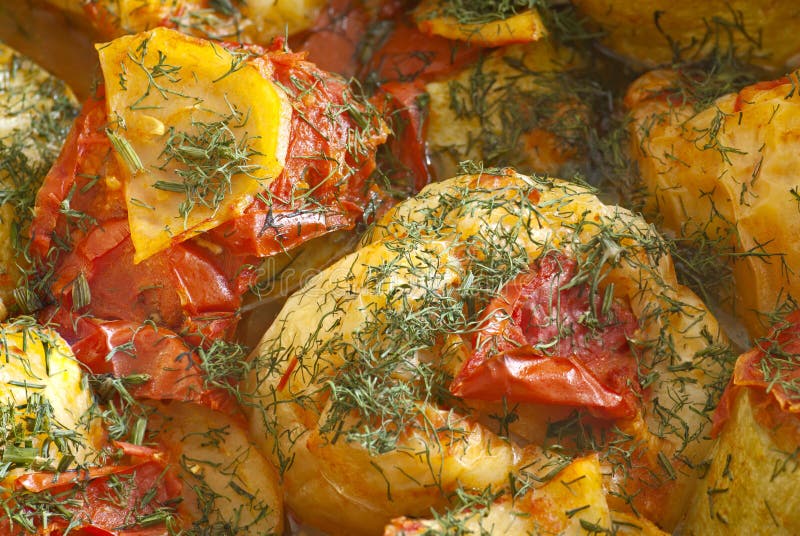 Delicious Minced Meat Stuffed Bell Peppers Close Up View Stock Photo ...