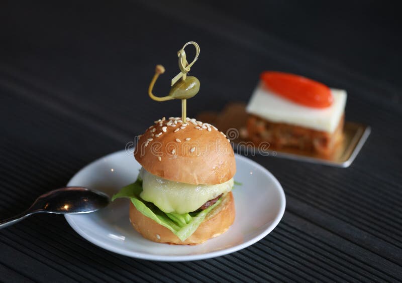 Mini burger sliders trio stock photo. Image of beef, life - 26452406