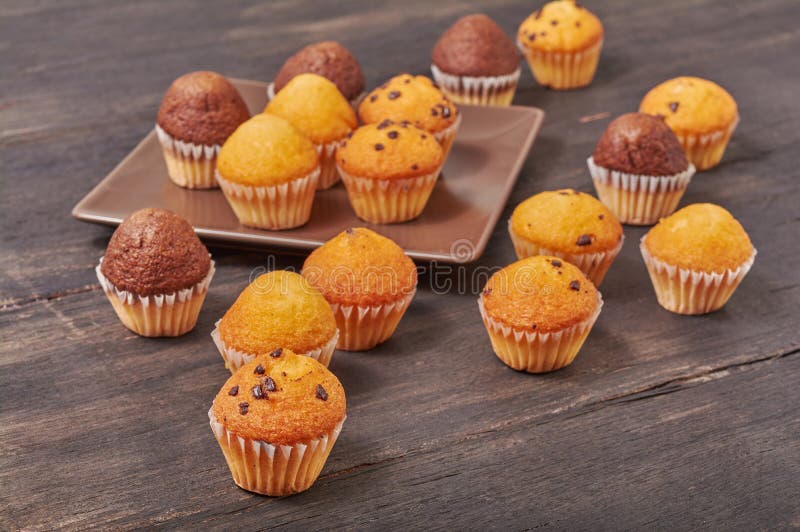 Delicious Mini Chocolate Flavor Muffins Stock Image - Image of ...