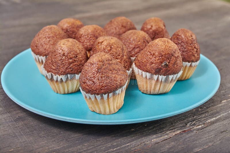 Delicious Mini Chocolate Flavor Muffins Stock Image - Image of ...