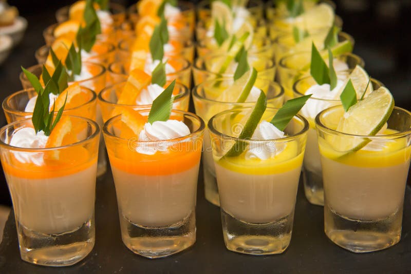 Delicious Mini Desserts Decoration in Glass Stock Image - Image of ...