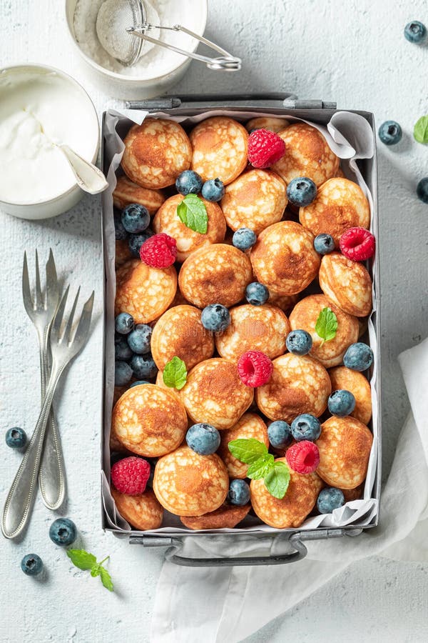 Delicious Mini Pancakes As Simple and Sweet Snack Stock Image - Image ...